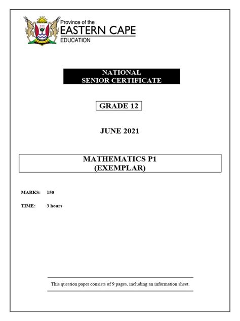 Maths P1 Gr12 Qp June2021 English Pdf Cartesian Coordinate System Geometry