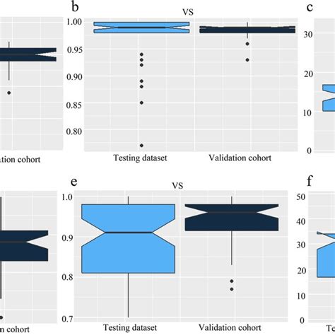 Notched Box Plots Of The Segmentation Results In The Testing Dataset Download Scientific