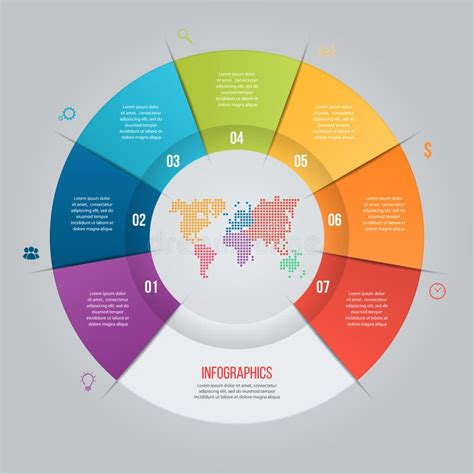Vector Circle Infographic Template For Graphs Charts Diagrams Stock