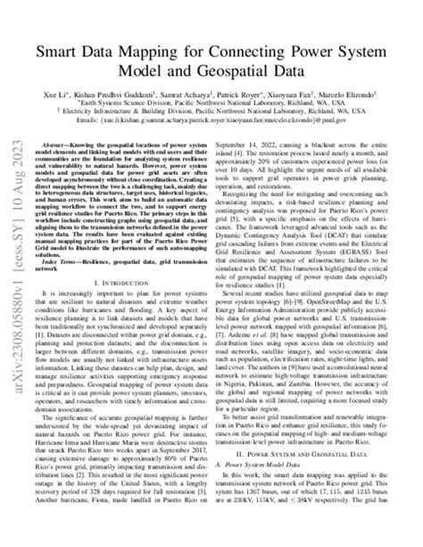 Pdf Smart Data Mapping For Connecting Power System Model And
