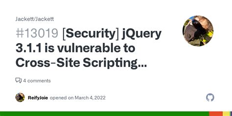 Security Jquery 311 Is Vulnerable To Cross Site Scripting Xss Attacks Please Upgrade