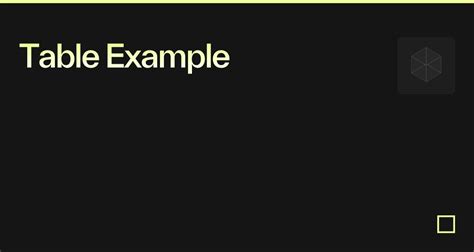 Table Example Codesandbox