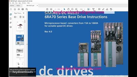 cat siemens simoreg dc master 6ra70 series base drive instructions manual bi619357 youtube