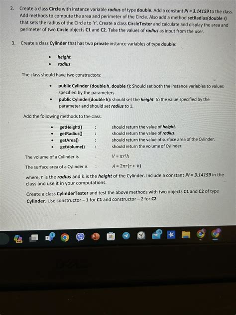Solved Create A Class Circle With Instance Variable Radius Of Type 1 Answer Transtutors