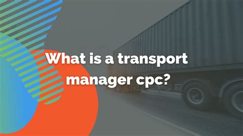 What Is Transport Manager Cpc Ntp Online Learning