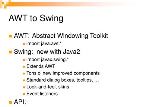 Ppt Lec09 Java Swing Powerpoint Presentation Free Download Id