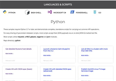 Code Samples Update Nutanixdev