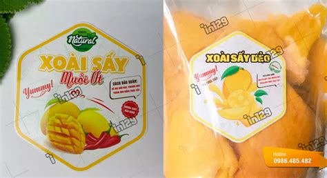 Mẫu Tem Nhãn Dán Xoài Sấy đẹp Mắt Thiết Kế Mới 2025