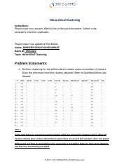 Clustering Hierarchical Clustering Docx Hierarchical Clustering Instructions Please Share