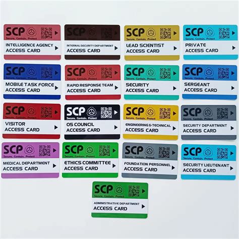 Scp Foundation Id Keycard Special Containment Procedures Foundation Cosplay Access Grade Card 