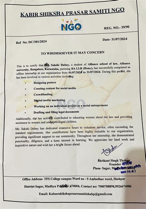 Sakshi Dubey On Linkedin Internship Legalinternship Socialwork