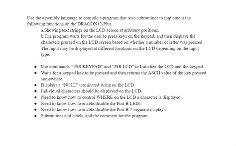 Solved Use The Assembly Language To Compile A Program That