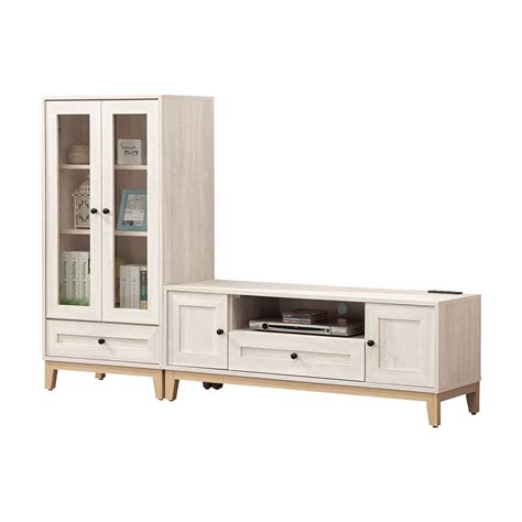 Bernice 柏妮俬 珊卡6尺l型電視櫃組合2尺玻璃門展示櫃4尺長櫃 Pchome 24h購物