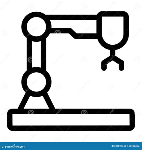 Simple Icon Of A Robotic Arm Picking Up An Object Stock Illustration Illustration Of White