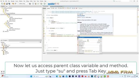 Apache Netbeans Ide 21 Tutorial Short Cut To Insert Super Su Tab Key Youtube