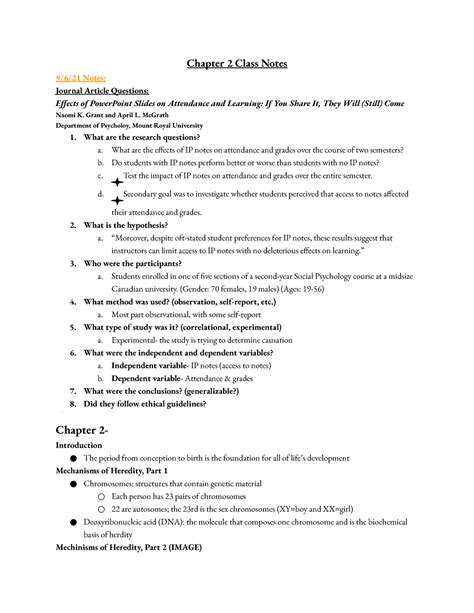 Chapter 2 Class Notes An Exploration Of Human Development Across The Entire Lifespan Includes