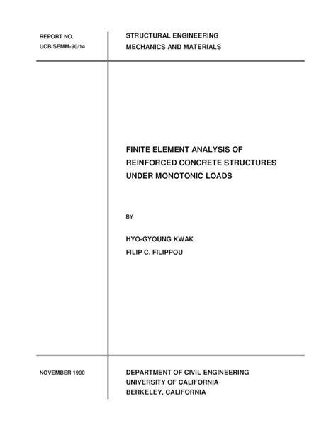 Pdf Finite Element Analysis Of Reinforced Concrete Structures Under Dokumen Tips
