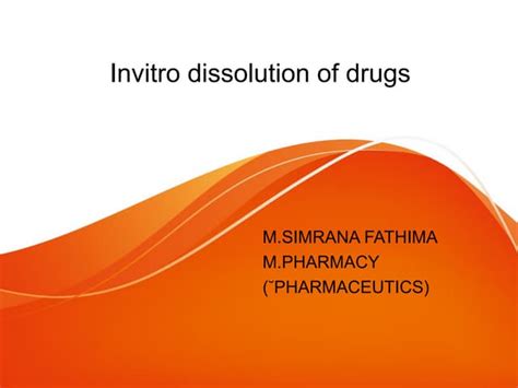 In Vitro Dissolution Alternative Methods Pptx