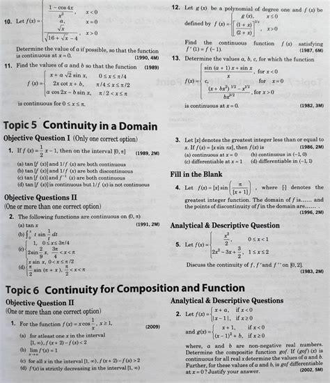 Limits Continuity And Differentiability Jee Advanced 38 Year Previous Year Questions Free Pdf