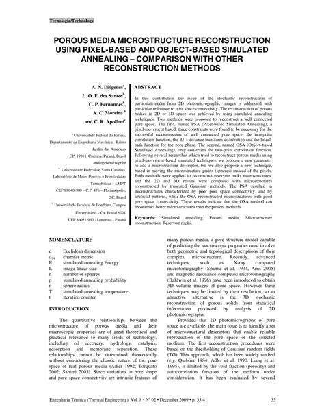 Pdf Porous Media Microstructure Reconstruction Using Pixel Based And
