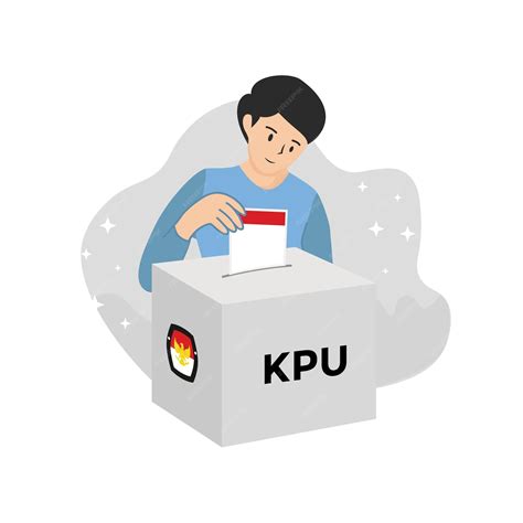 Premium Vector Procedures For Voting At The Polling Station Indonesian Election Illustration