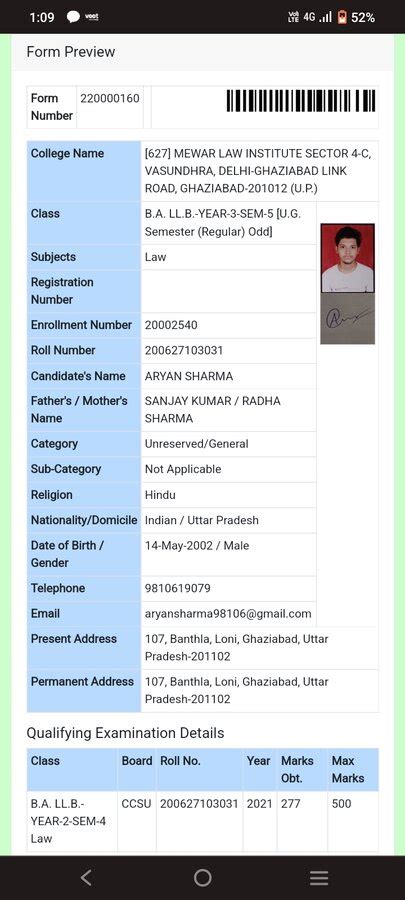 Chaudhary Charan Singh University [ccsu] — Correction In Examination Form Dec 2022