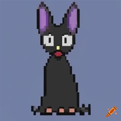 Pixel Art Of Jiji From Studio Ghibli