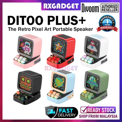 [DIVOOM] Ditoo Plus Global Version Portable 5.0 Bluetooth Speaker RGB ...