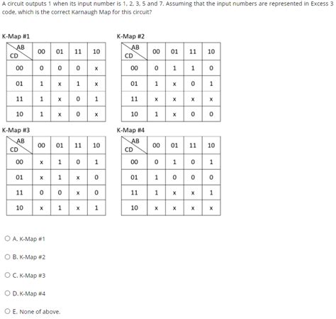 Solved A Circuit Outputs 1 When Its Input Number Is 1 2 3