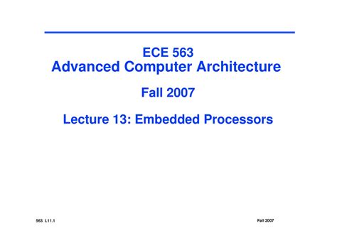 Embedded Processors In Computer Architecture Lecture Slides 332 563