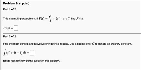 solved this is a multi part problem if f t 3t3 2t2−t 7