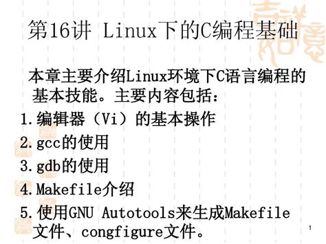 第16讲 Linux下的c编程基础word文档在线阅读与下载无忧文档