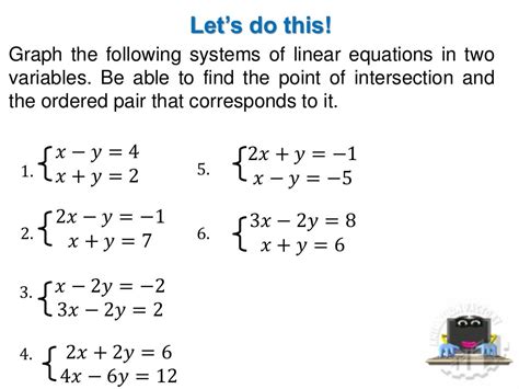 Solving Systems Of Linear Equations In Two Variables By Graphing