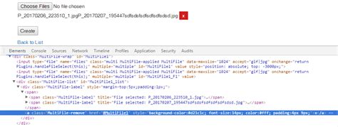 multiple files select on single select with remove icon in jquery