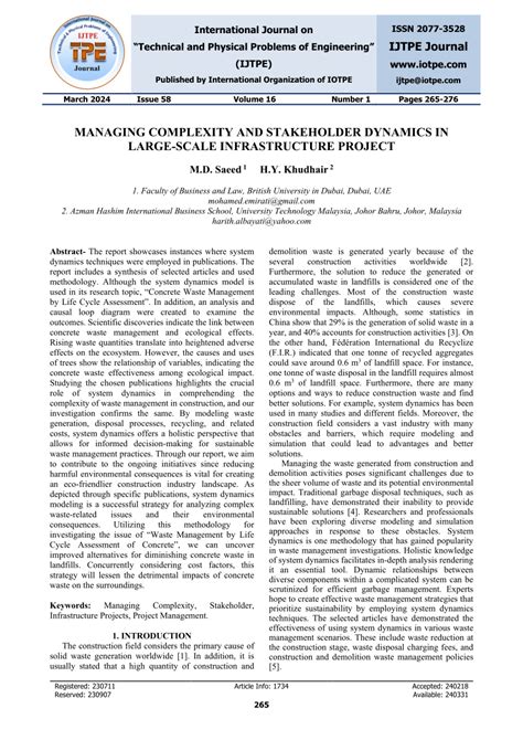 Pdf Managing Complexity And Stakeholder Dynamics In Large Scale Infrastructure Project