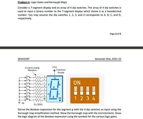 Solved Problem 4 Logic Gates And Karnaugh Maps Consider A 7 Segment Display And An Array Of 4