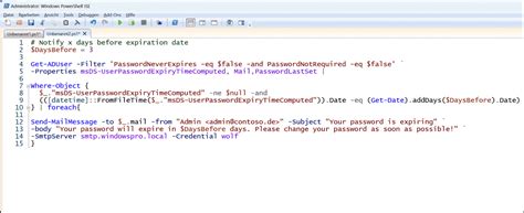 Send Email Notifications About Expiring Active Directory Passwords With