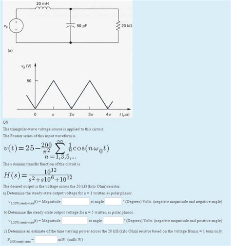 solved the triangular wave voltage source is applied to