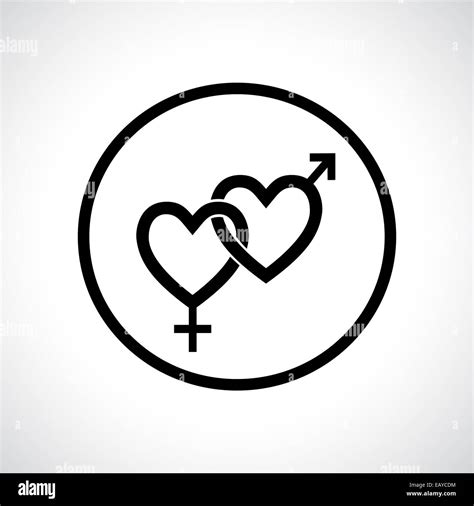Couple Gender Icon Black Flat Symbol In A Circle Stock Photo Alamy