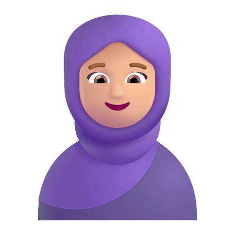 Woman With Headscarf 3d Medium Light Icon Fluentui Emoji 3d Iconpack