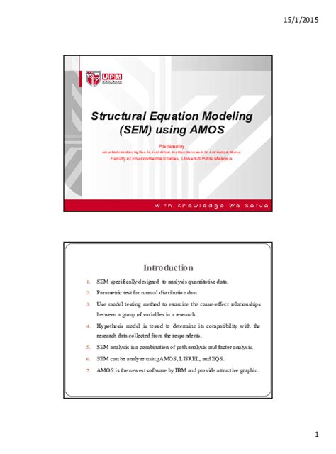 Pdf Structural Equation Modeling Sem Using Amos
