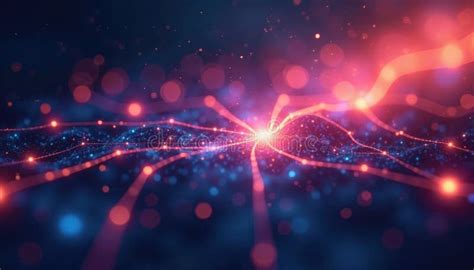 Digital Interconnected Nodes Glowing Streams White Space Artificial Intelligence Streams