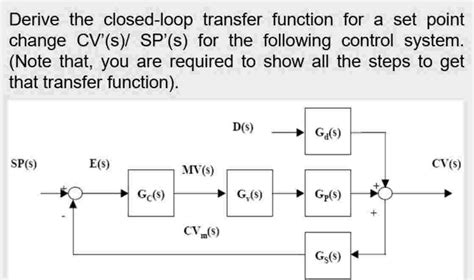 solved derive the closed loop transfer function for a set