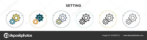 Setting Icon Filled Thin Line Outline Stroke Style Vector Illustration Stock Vector By ©digital