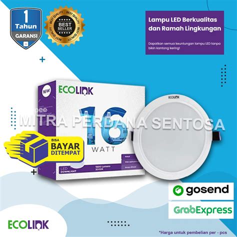 Jual Lampu Downlight Led Panel Tipis Bulat Inbow Down Light Ecolink 16