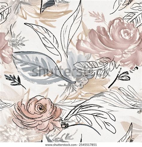 Textured Repeating Floral Pattern Decorated Gradients Stock Illustration 2545517851 Shutterstock