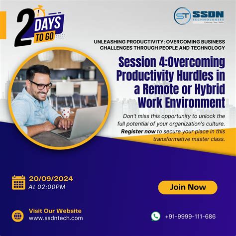 Free Masterclass On Overcoming Productivity Hurdles Ssdn Technologies Posted On The Topic