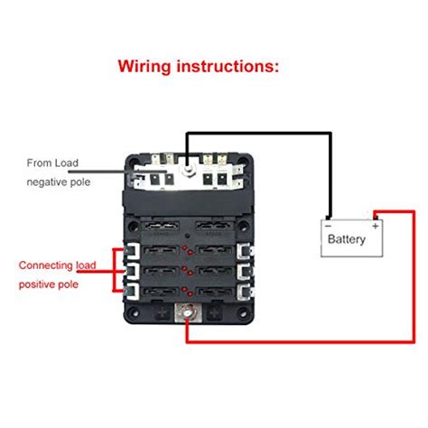 Circuit Fuse Box With Negative Bus V V DC Fuse Block For Marine Boat Car Truck Travel