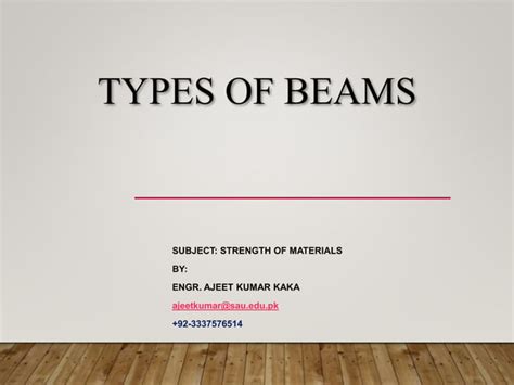 Types Of Beam PPTX Geology Science