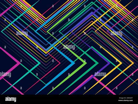 Modern Vivid Vibrant Geometric Structure Network Chaotic Jumble Of Straight Angular